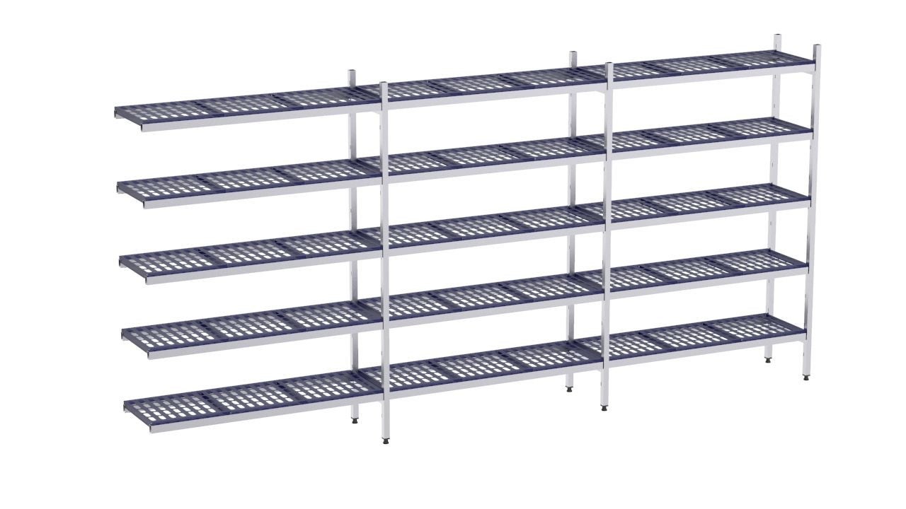 Rayonnage en Acier Inoxydable d'Angle - 4090 à 4920 mm - 5 Niv - P500 ...