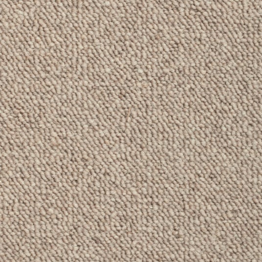 Moquette pure laine vierge bouclée - Mallow - Beige - Rouleau de 4m x ...