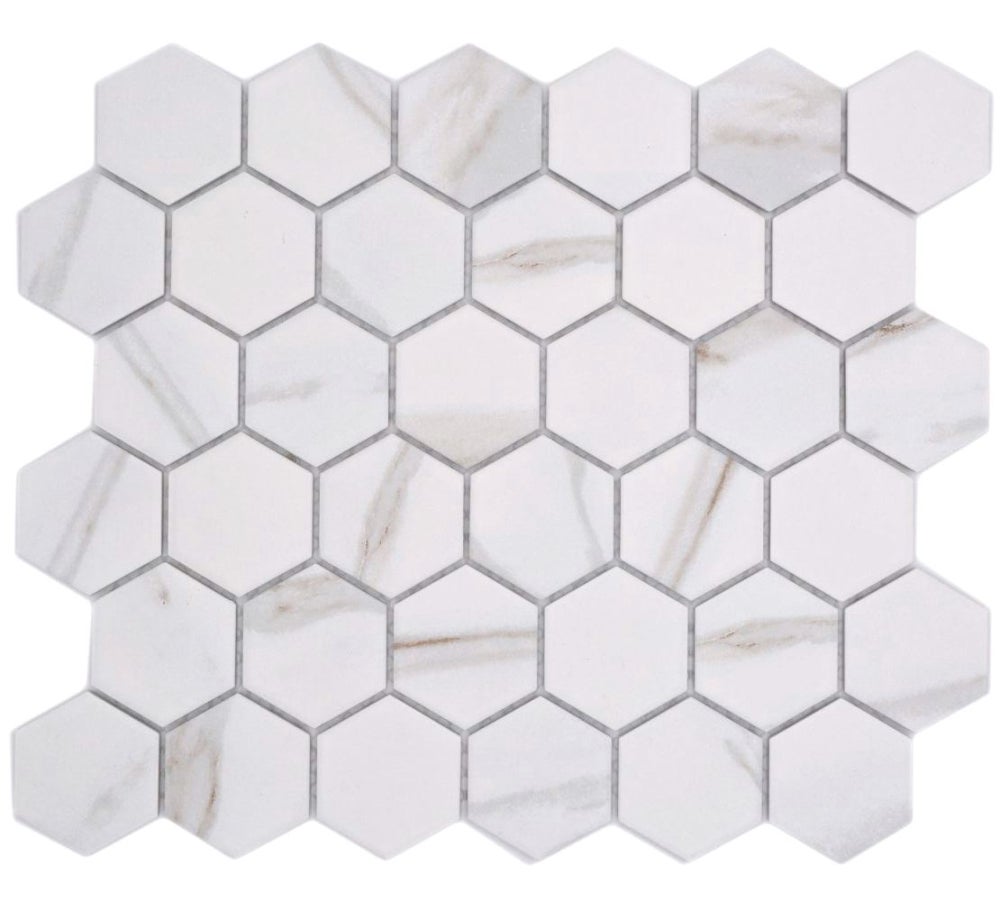 Mosaïque effet pierre en céramique blanche opaque - 10 feuilles de ...