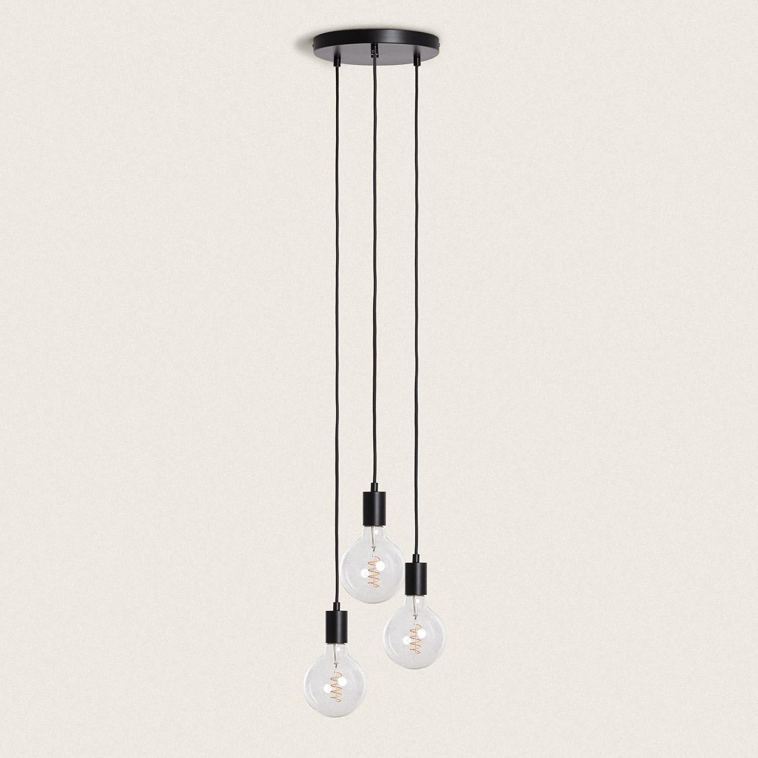 Ledkia Lámpara Colgante 3 Focos Metal Cascade Negro | Leroy Merlin