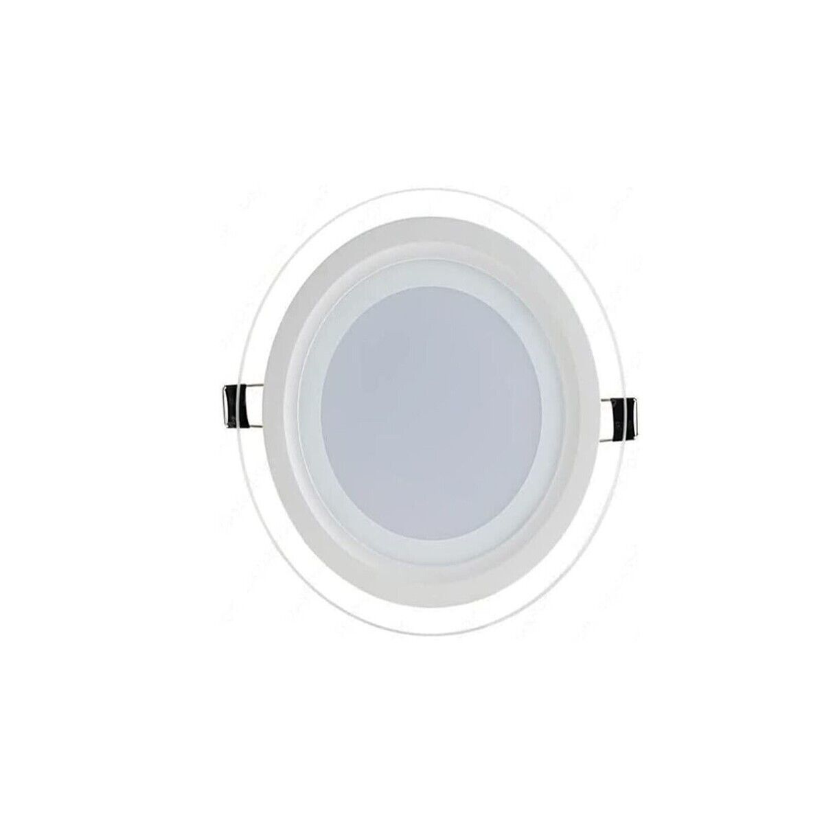 SPOT LED ENCASTRÉ 6W LUMIÈRE FROIDE BLANC CADRE RONDE VERRE 5DM FM ...