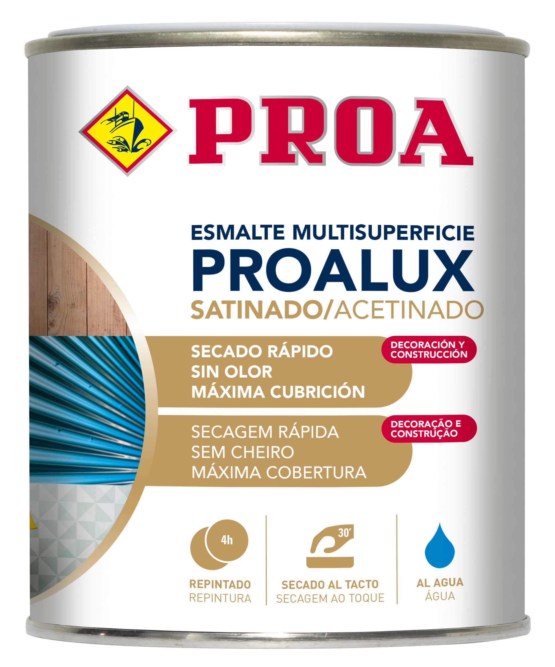 PROALUX Esmalte al agua Multiadherente. Marfil RAL 1015. 750 ML ...