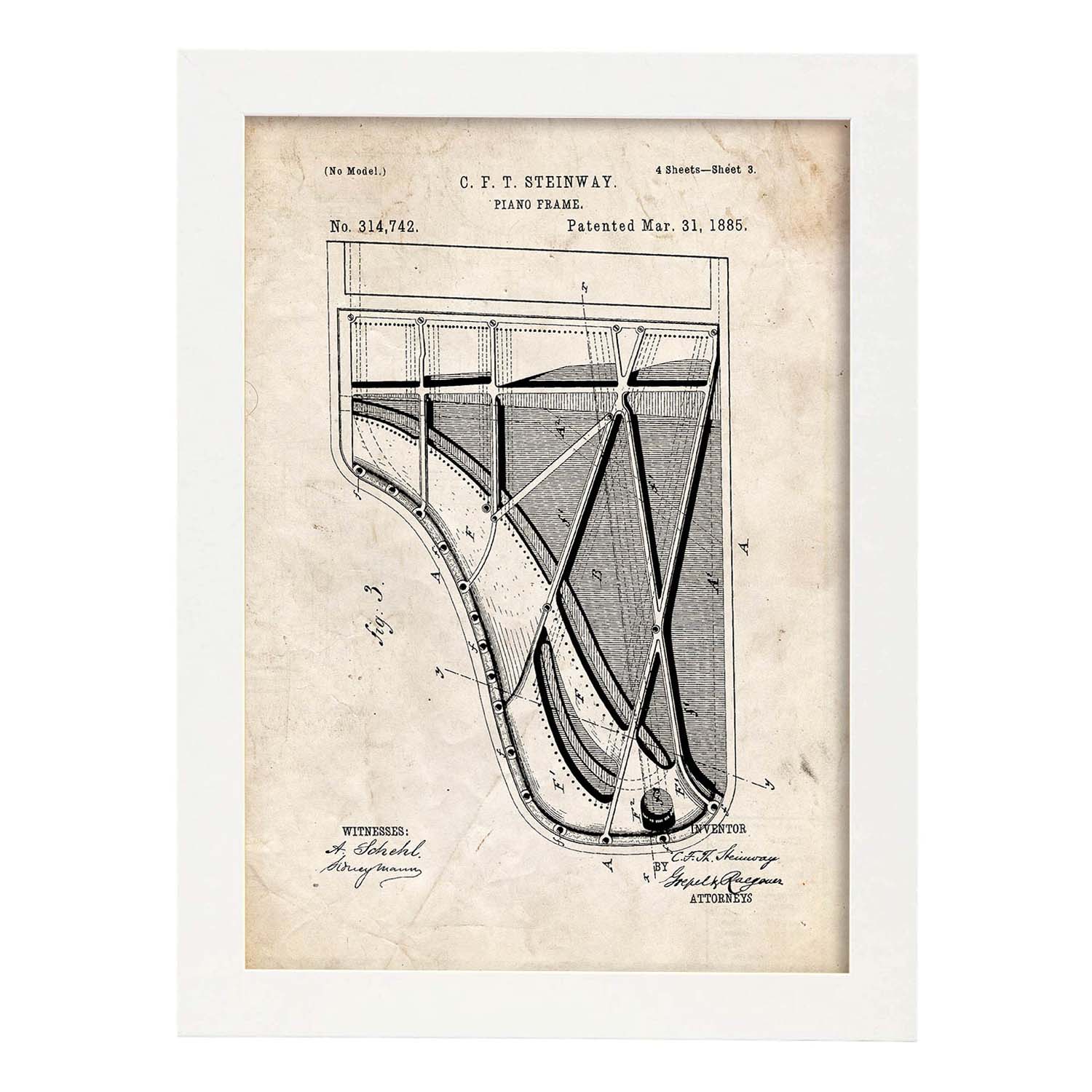 Affiche Nacnic Avec Piano Instrument De Musique Piano Feuille ...