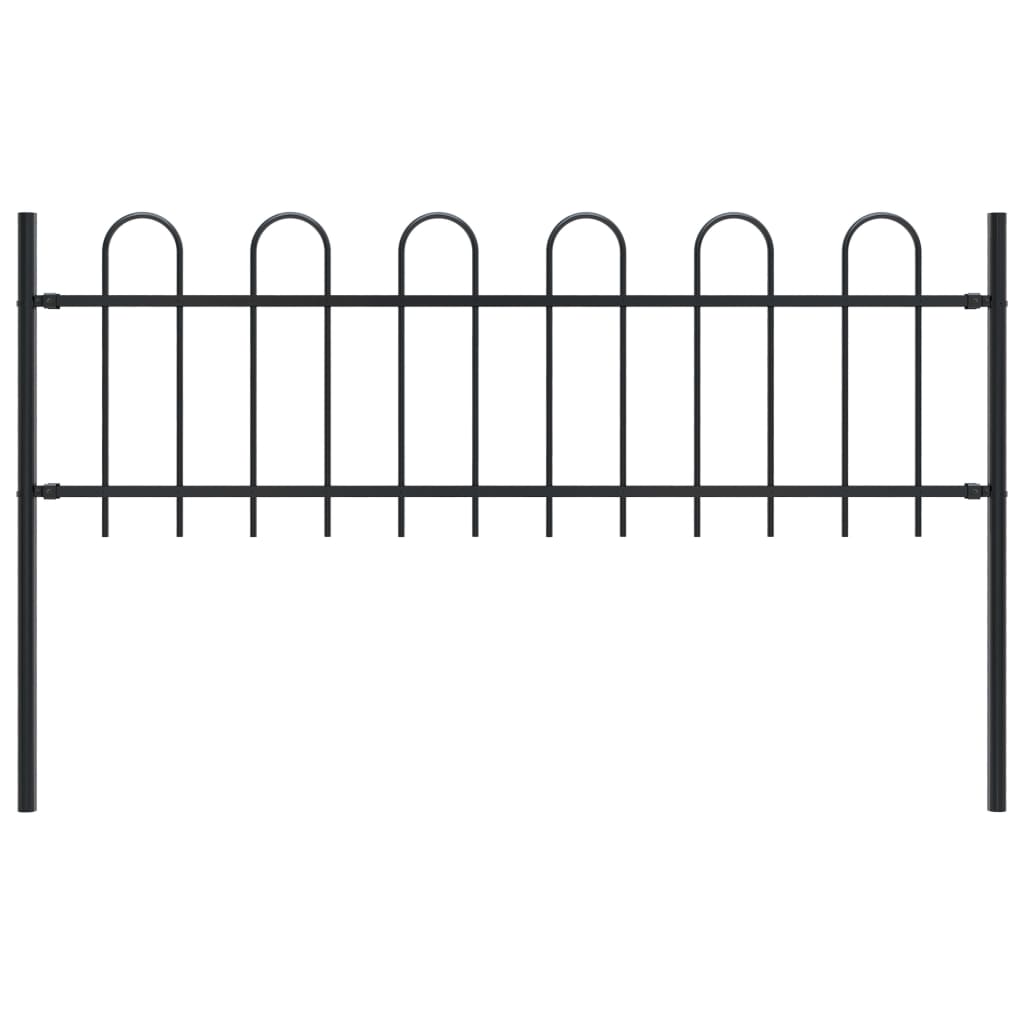 Maison Exclusive - Valla de jardín con puntas de aro acero negro 1,7 m ...