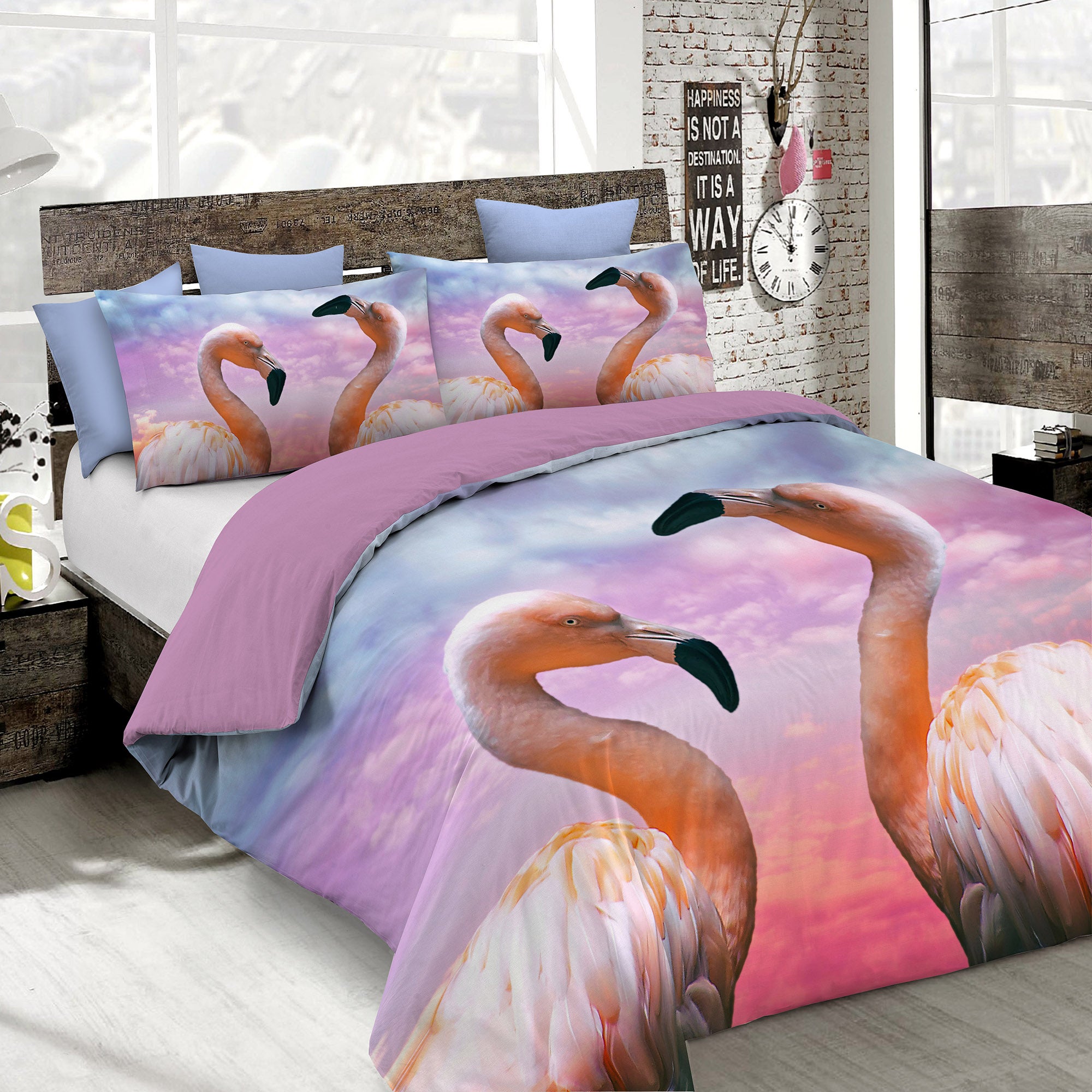 Housse de Couette "Goodnight", Flamingo, 2 Places | Leroy Merlin