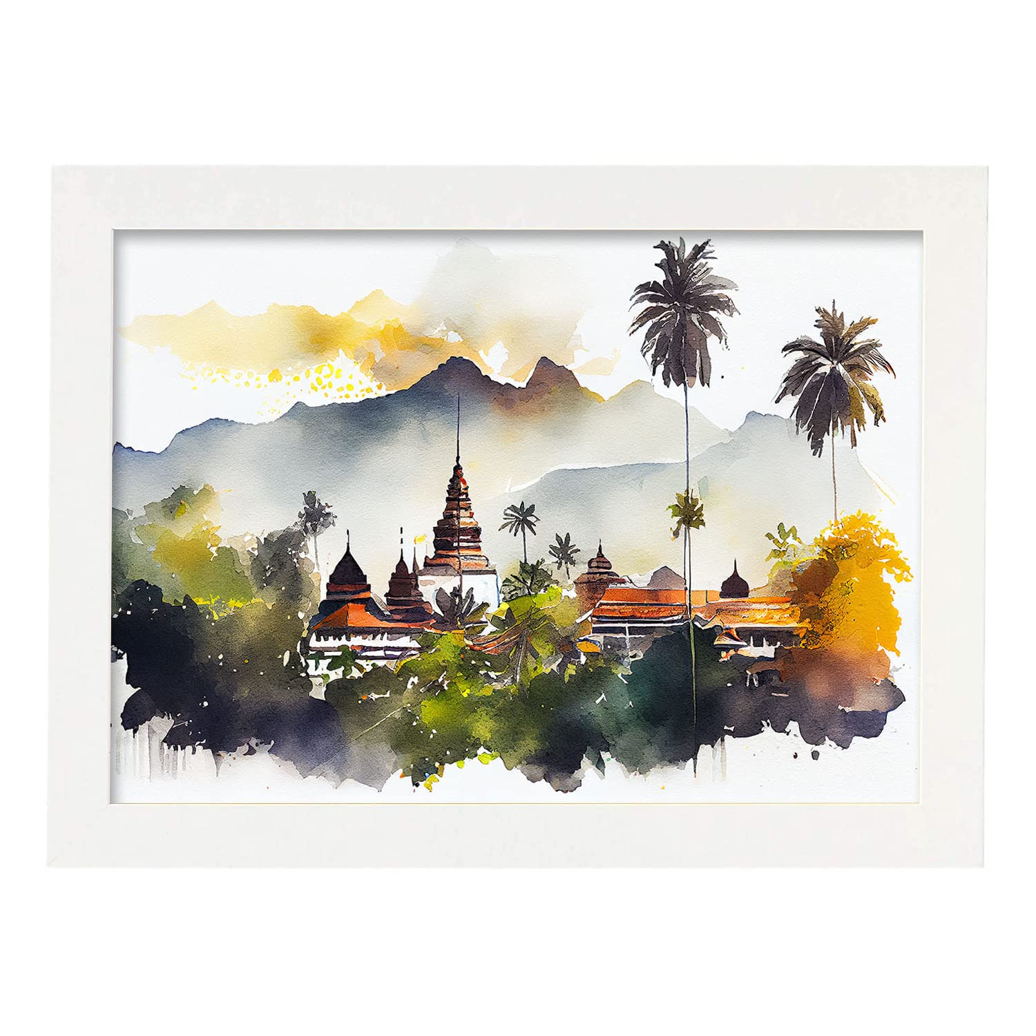 Luang Prabang Affiche Dans L'horizon Abstrait De Style Aquarelle Et De L'illustration Du ...