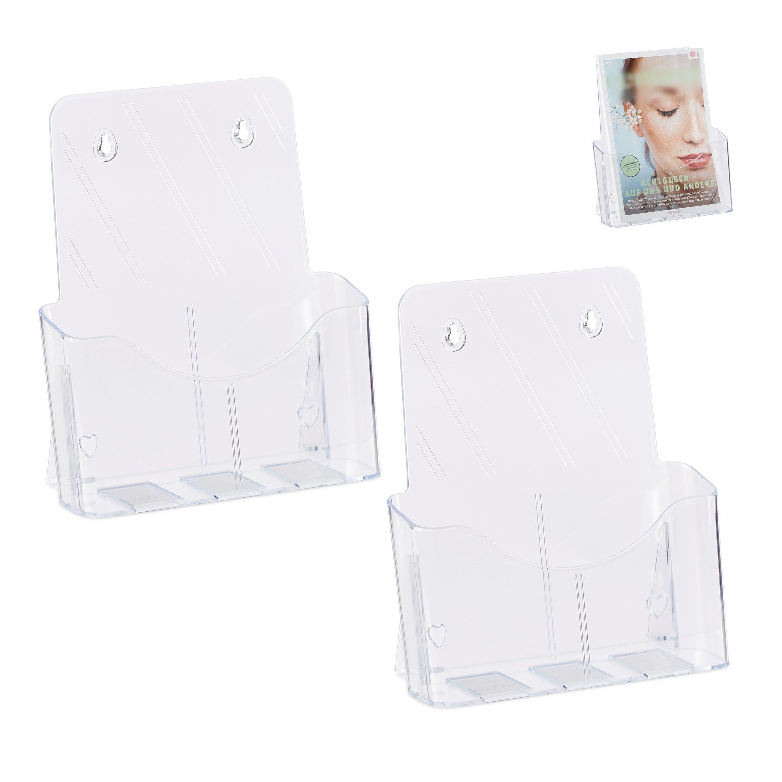 Présentoir, lot de 2, flyer prospectus brochures support mural ...