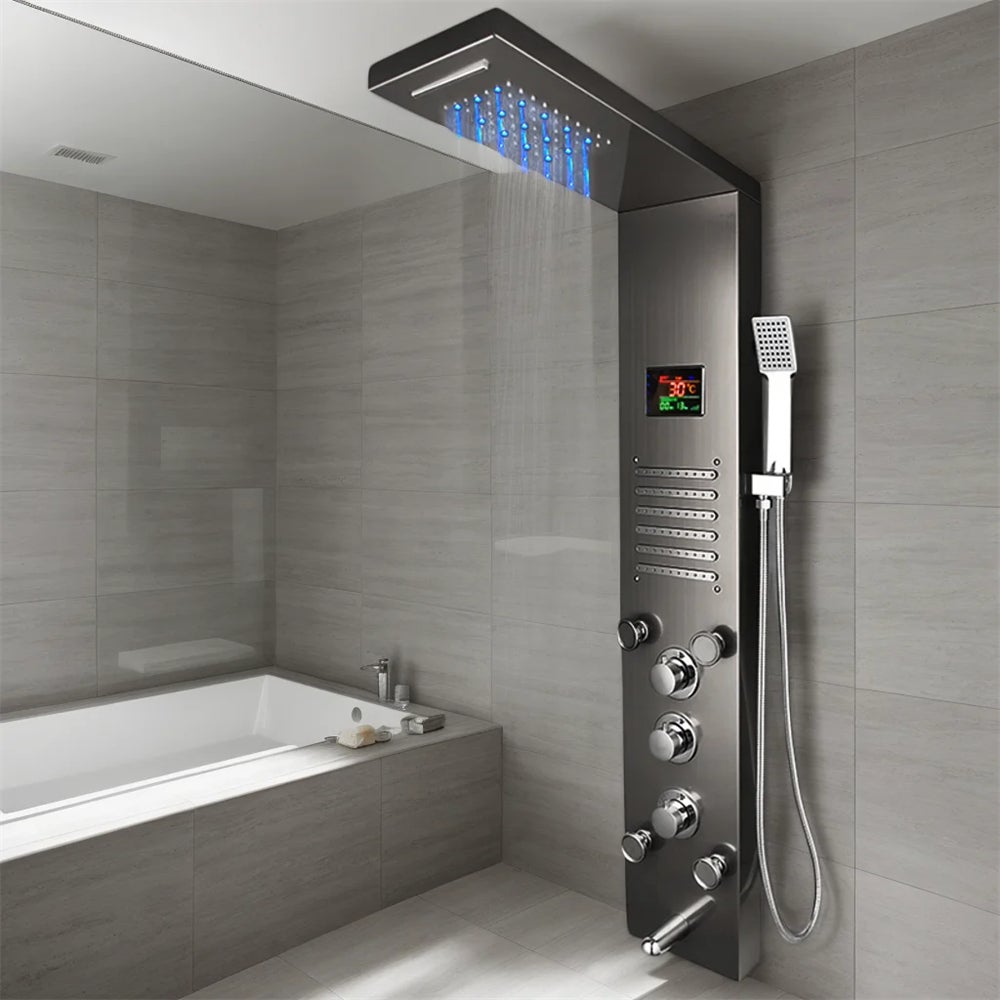 Panneau de douche de salle de bain multifonctionnel avec affichage ...