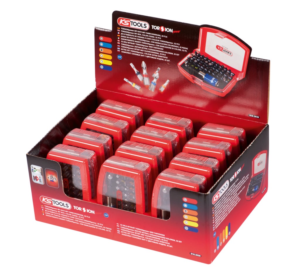 Présentoir de 12 jeux d'embouts de vissage à code couleur TORSIONpower ...