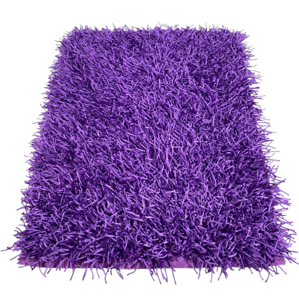 Tapis Shaggy violet lilas moderne - poil de 6 cm de long - antidérapant, 12 tailles - noué à la ...