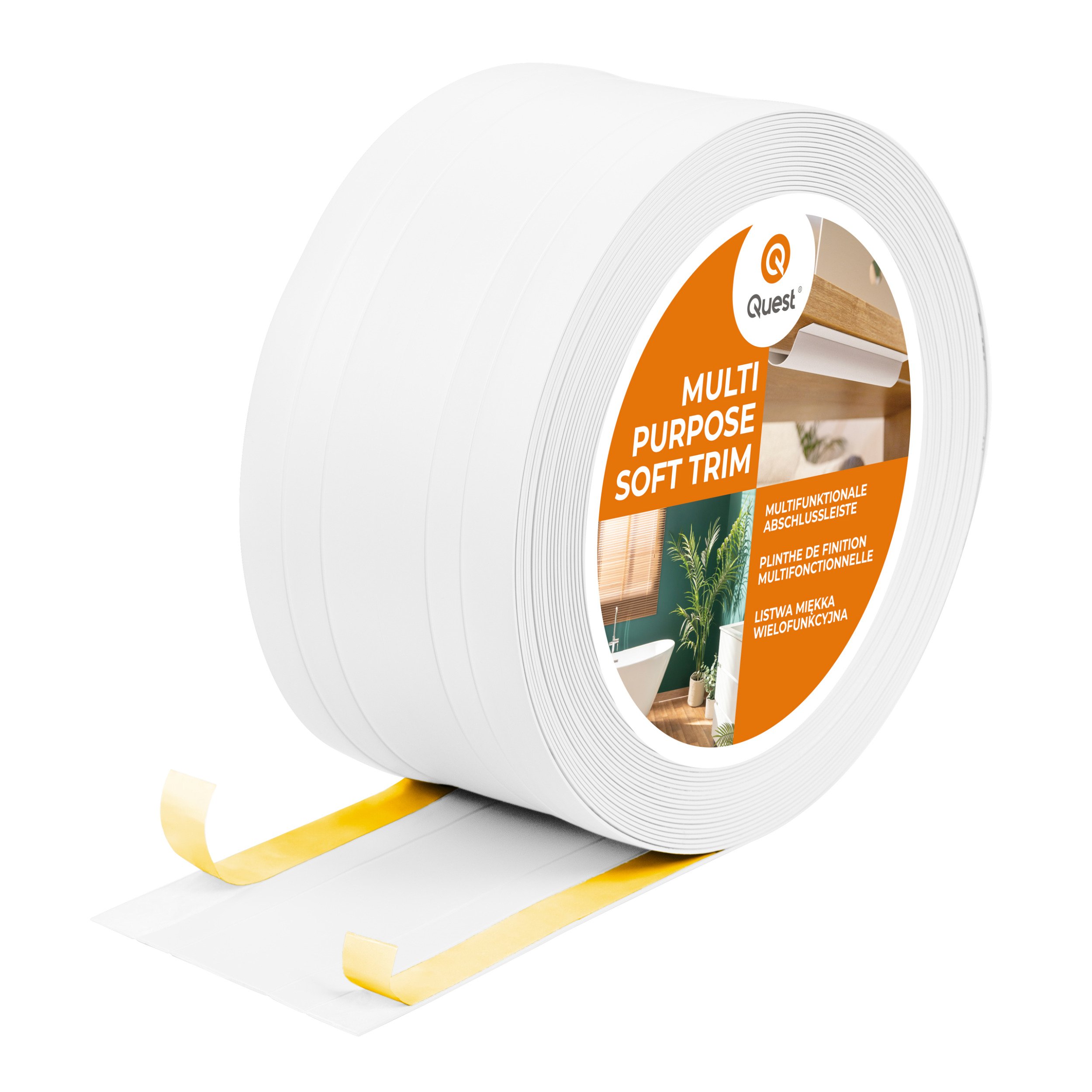 QUEST Plinthe de finition W4 en PVC 2-en-1 110mm, 10m, baguette ...