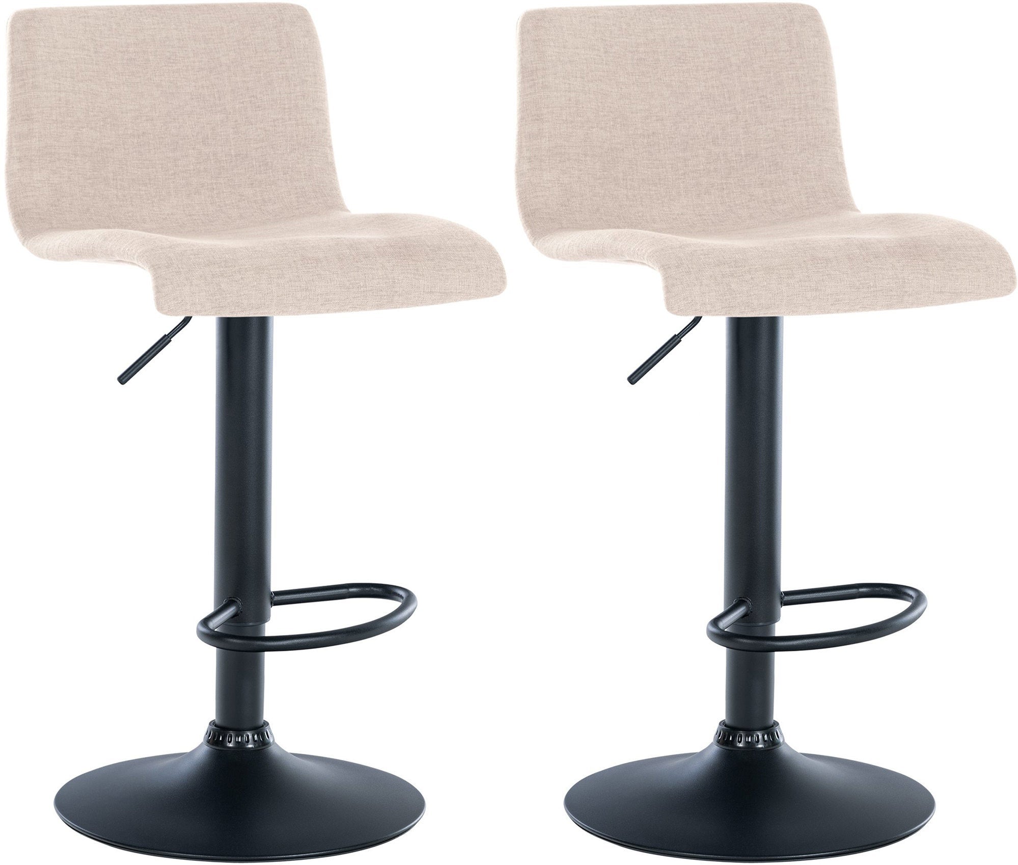 Juego de 2 taburetes de bar de diseño sencillo con reposapiés de tela ...