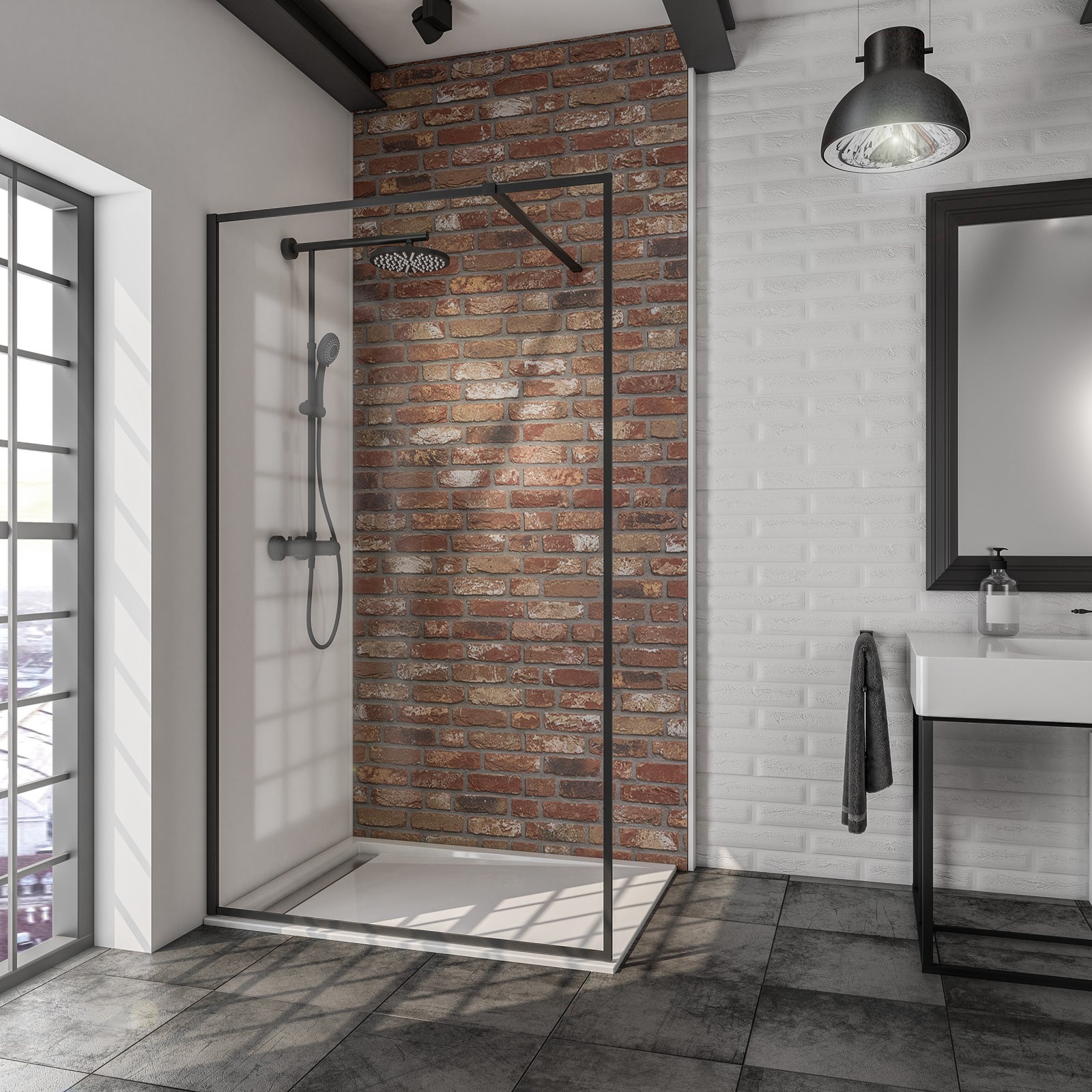 Schulte paroi de douche à l'italienne, 90x200 cm, réversible, paroi de ...