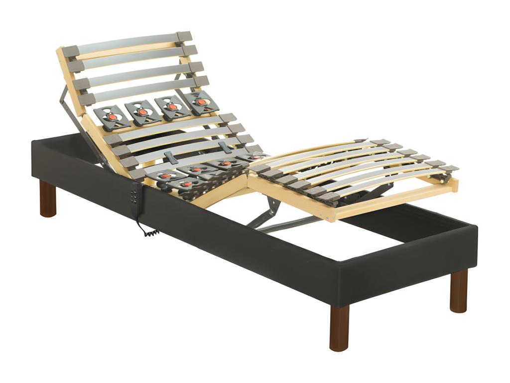 Sommier électrique de relaxation déco lattes et plots - 80 x 200 cm ...