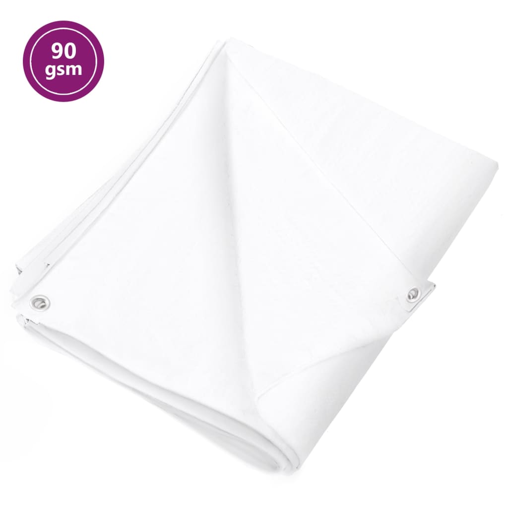 Bâche 90 g/m² 4x8 m Blanc PEHD vidaXL | Leroy Merlin