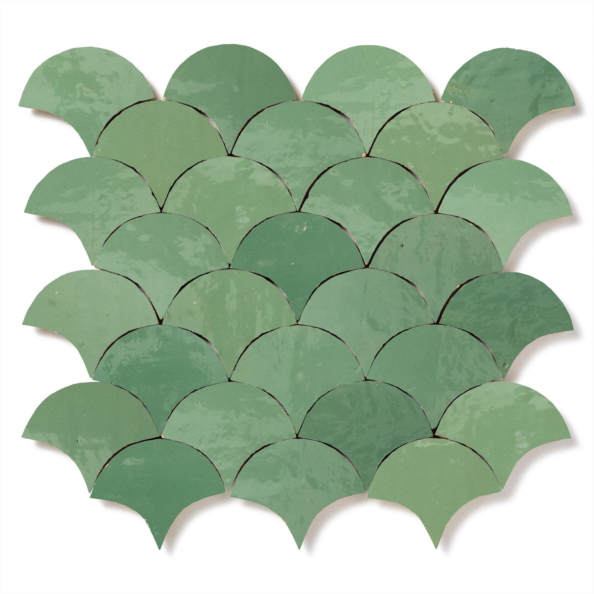 Zellige Marocain Artisanal Véritable - Vert Amande Ecaille petit 7,8x9 ...