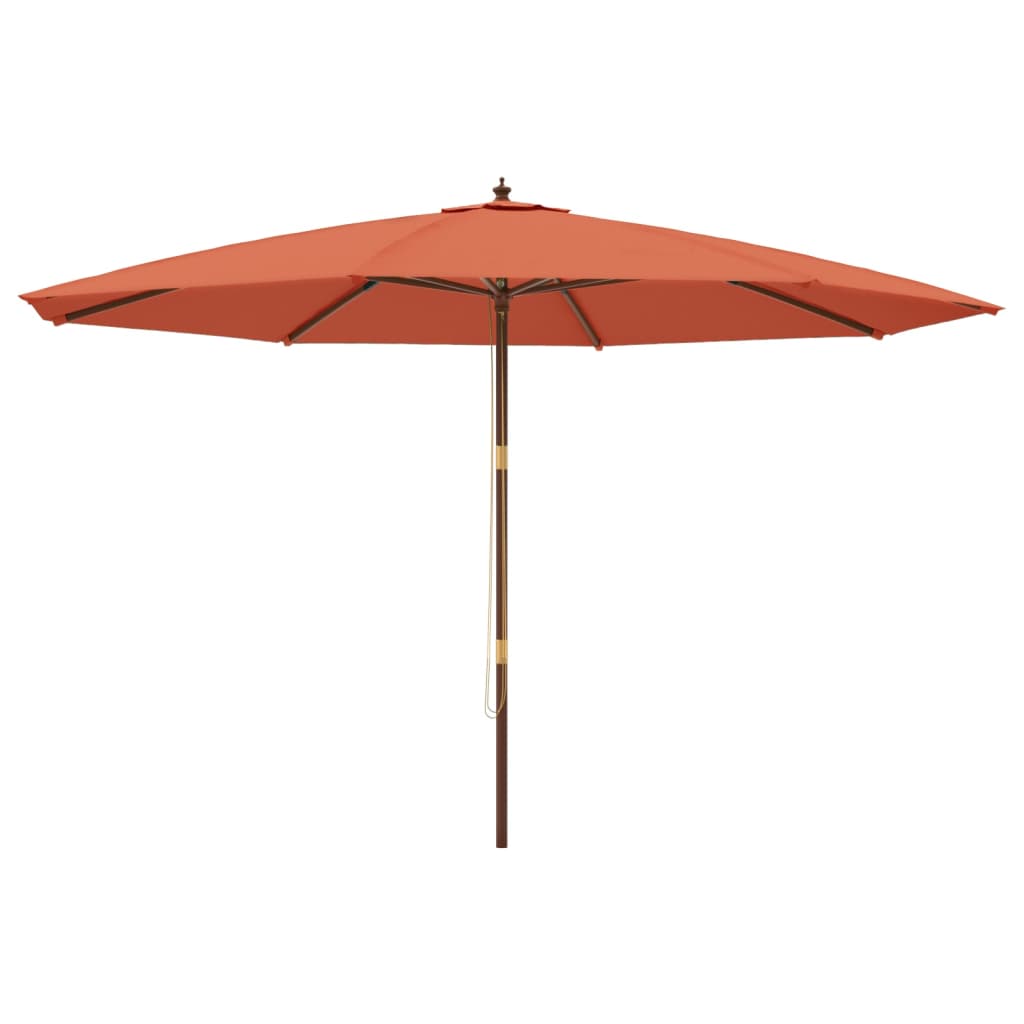 Parasol de jardin avec mât en bois 400 x 273 cm orange 02_0008366 ...