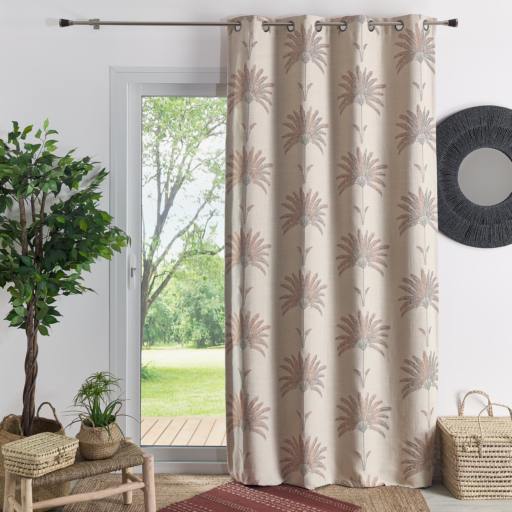 Rideau d'ameublement en jacquard - Terracotta - 140x260 cm - Jacquard ...