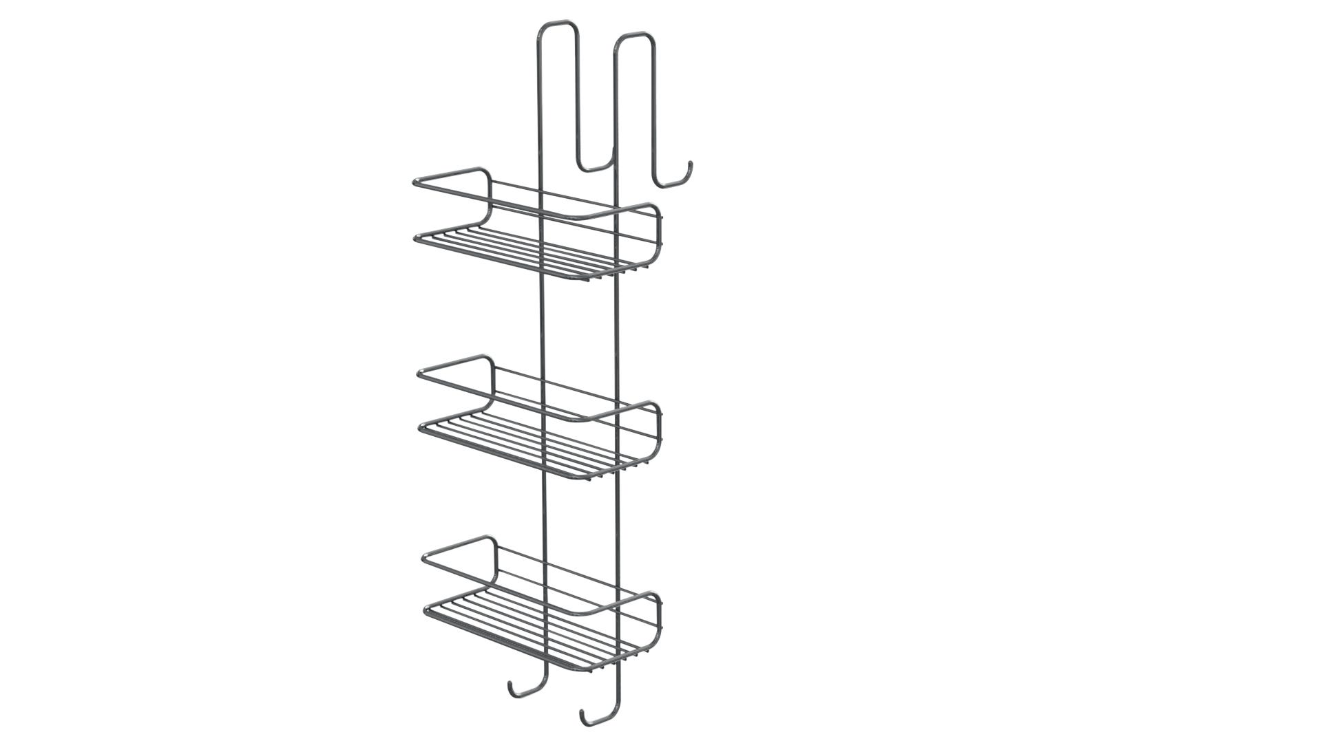 COIN DOUCHE RECTANGULAIRE 3 CONTENEURS EN ACIER INOXYDABLE À ACCROCHER ...