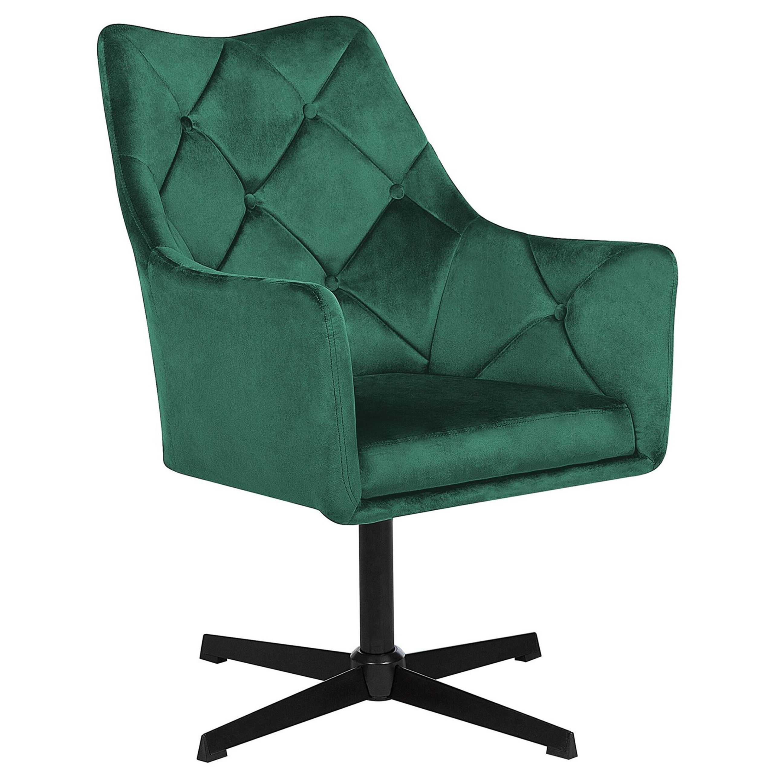 Fauteuil pivotant VAKSALA Velours Vert foncé | Leroy Merlin