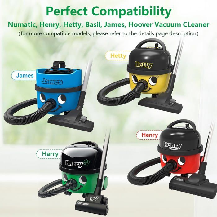 Sacs en microfibre (x10) pour aspirateur Henry Numatic Hetty Basil ...