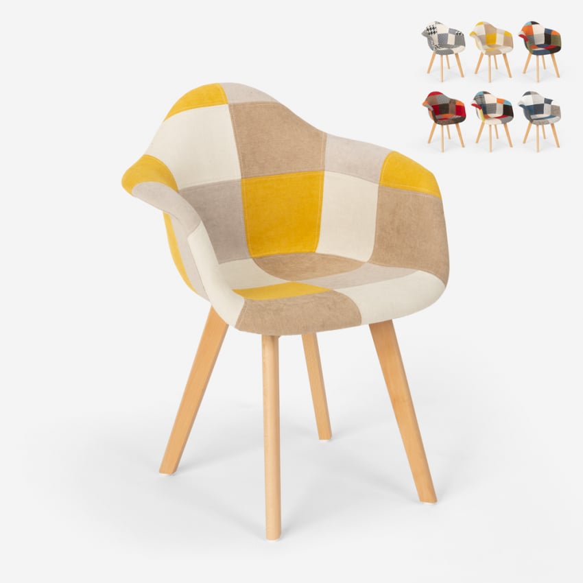 Fauteuil patchwork de cuisine et salon au design nordique Herion | Leroy Merlin
