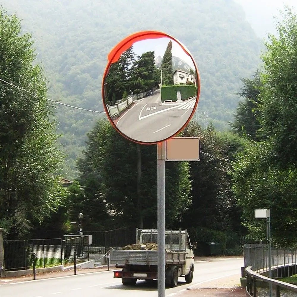 Miroir routier à mât parabolique avec visière - MESURE Ø80 cm | Leroy ...