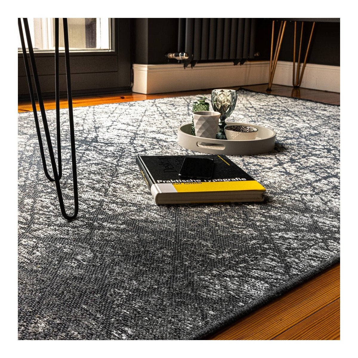 Tapis en coton Argenté 80x150 MEDINE | Leroy Merlin