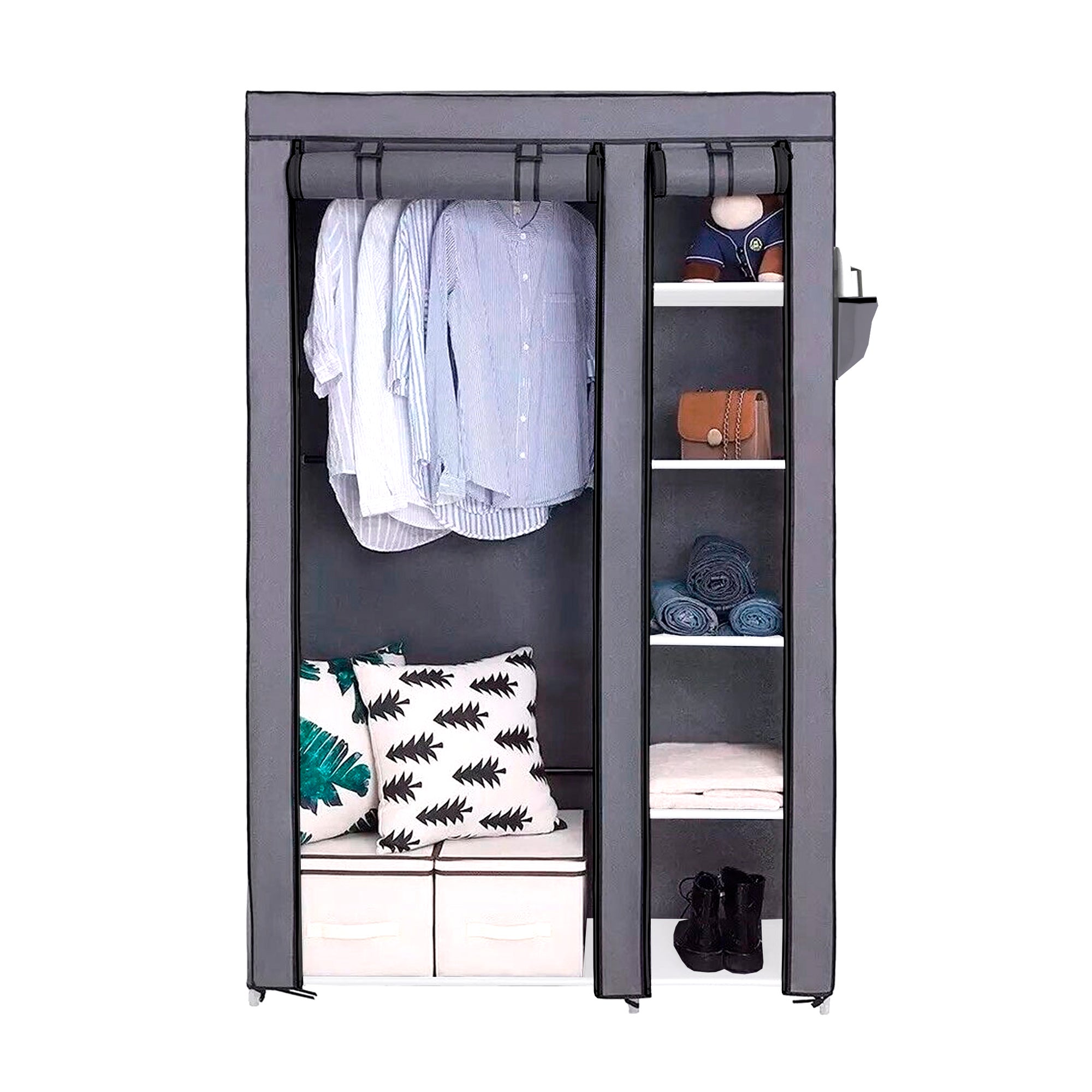 Armoire dressing en tissu avec portes zippées Nyana Home Mesure ...