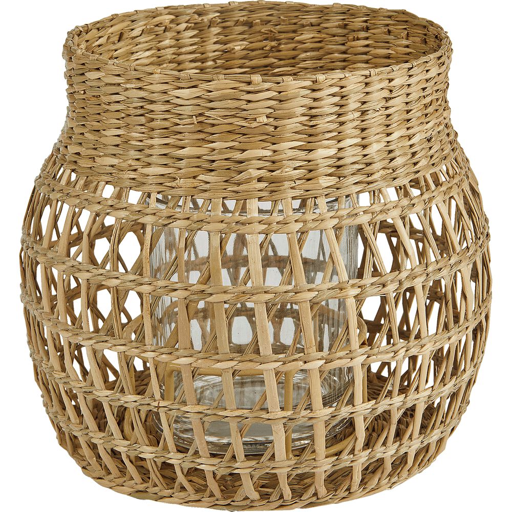 Photophore Jonc de mer Naturel MYLA ALINEA - Diam. 20 x H18 cm | Leroy ...