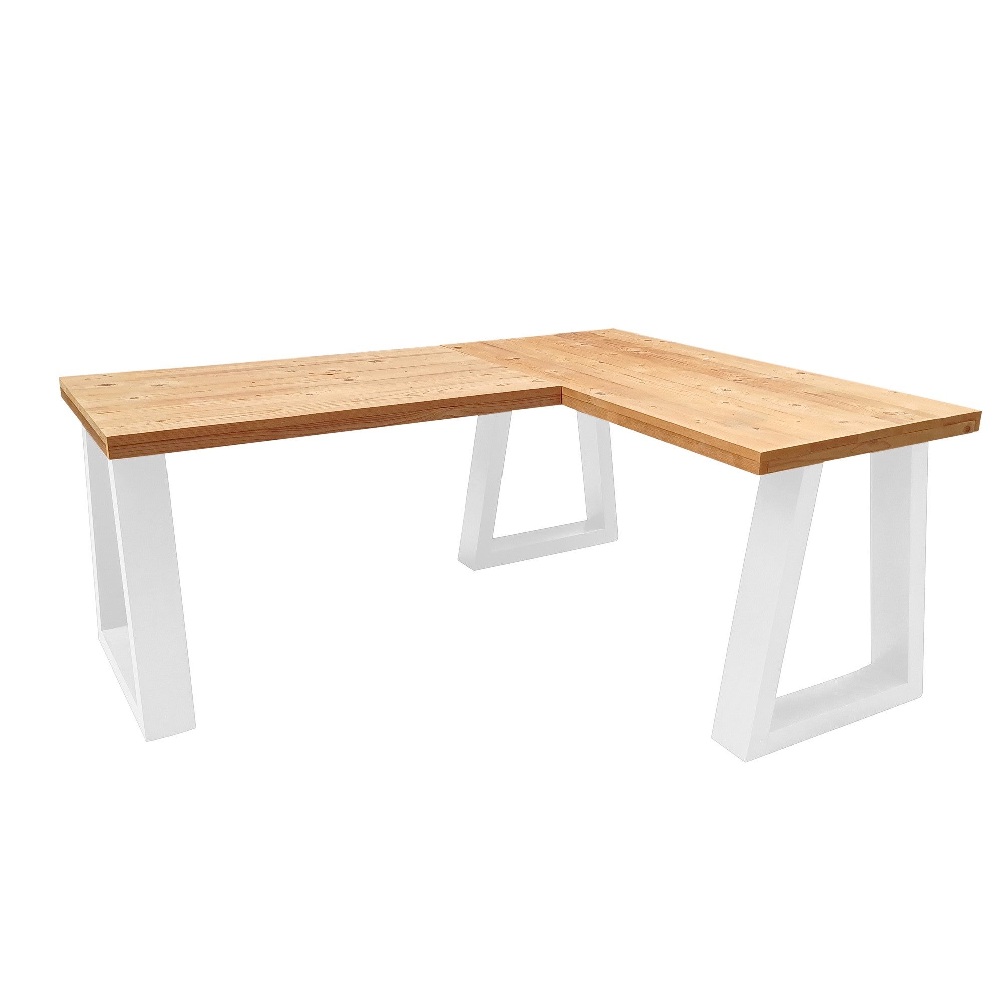 Wood4you - Bureau d'angle - Vancouver Bois torréfié - 190/140 Blanc ...