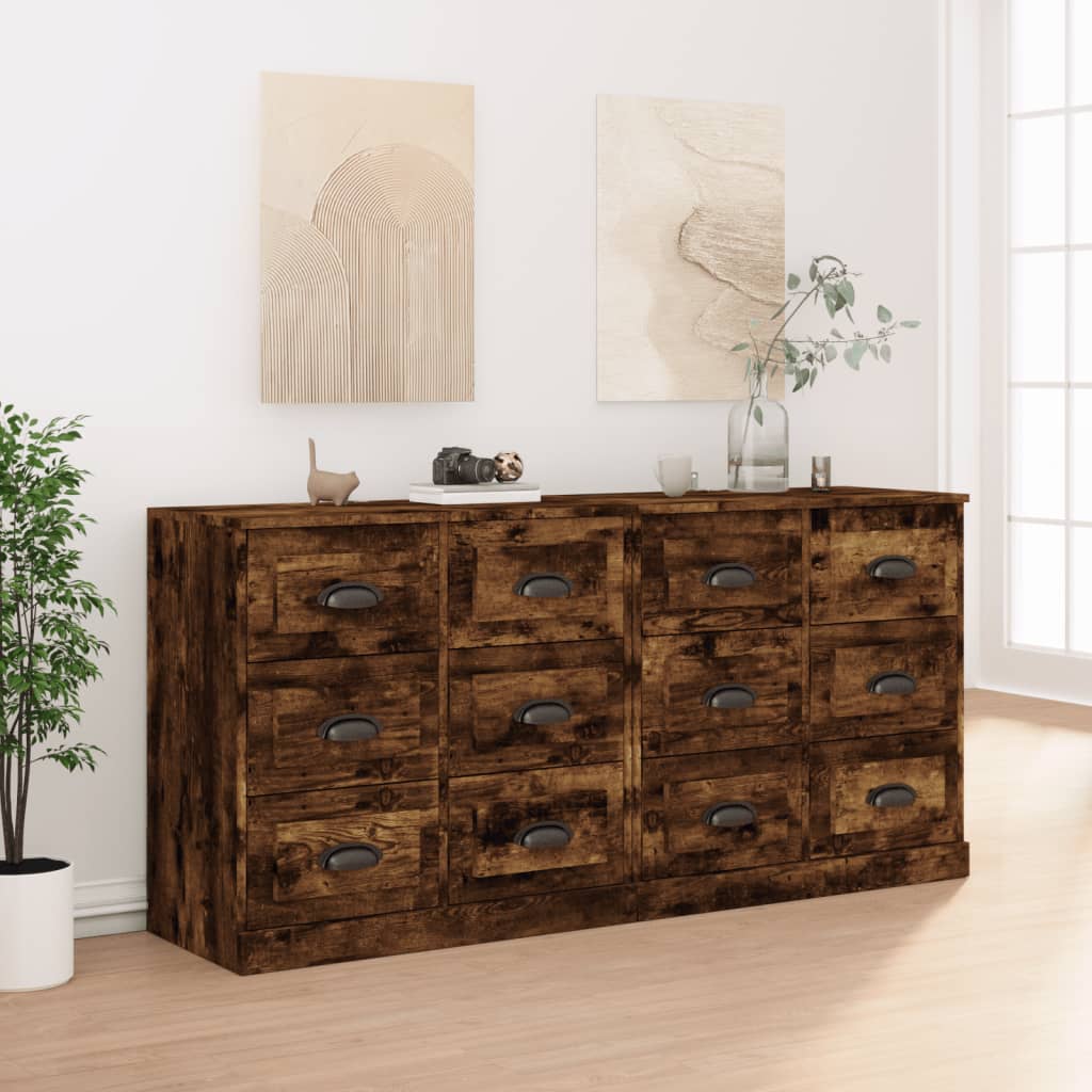 Maison Exclusive - Buffets 2 pcs chêne fumé bois d'ingénierie | Leroy Merlin