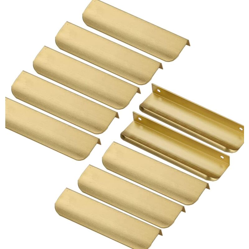 Lot de 10 poignées de meuble invisibles dorées, entraxe de 128 mm ...
