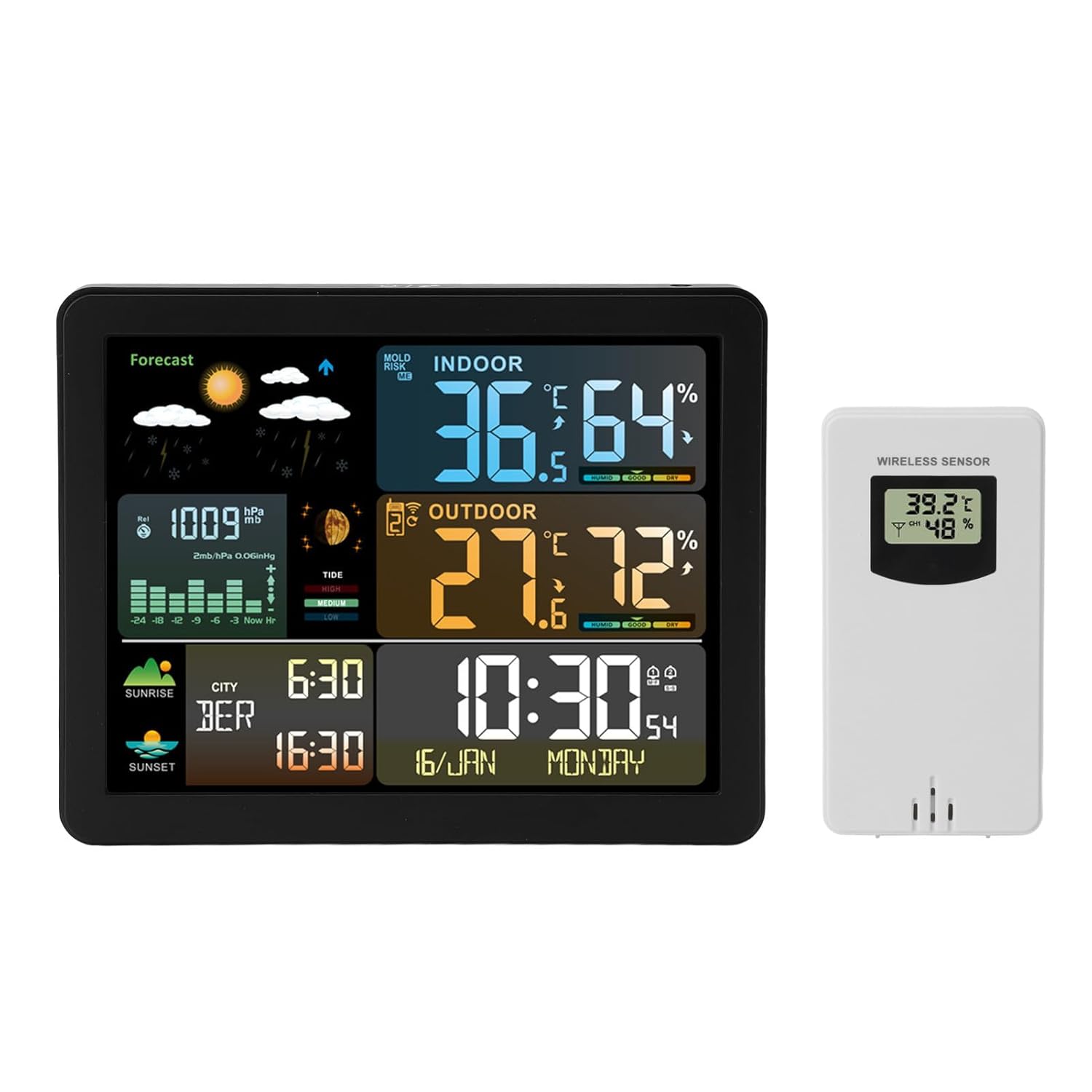 Station météo domestique,thermomètre numérique intérieur et extérieur ...
