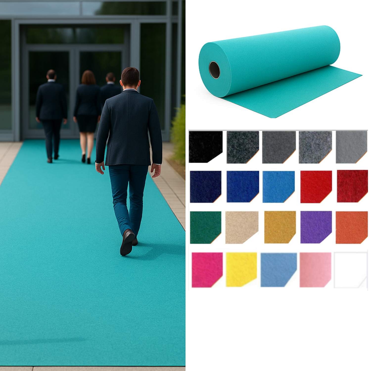 SERDECO | Rollo Moqueta Ferial | Verde Agua | 1 m de (ancho) x 15 m ...