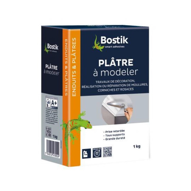 Plâtre poudre fin à modeler boîte de 1kg BOSTIK 30604206 | Bricoman