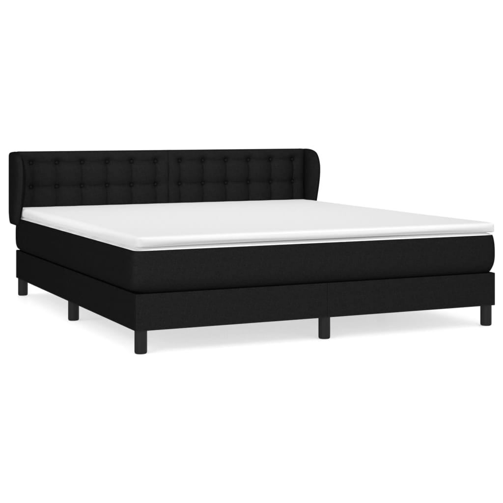 Lit Double | Lit Adulte | Lit à sommier tapissier avec matelas Noir ...