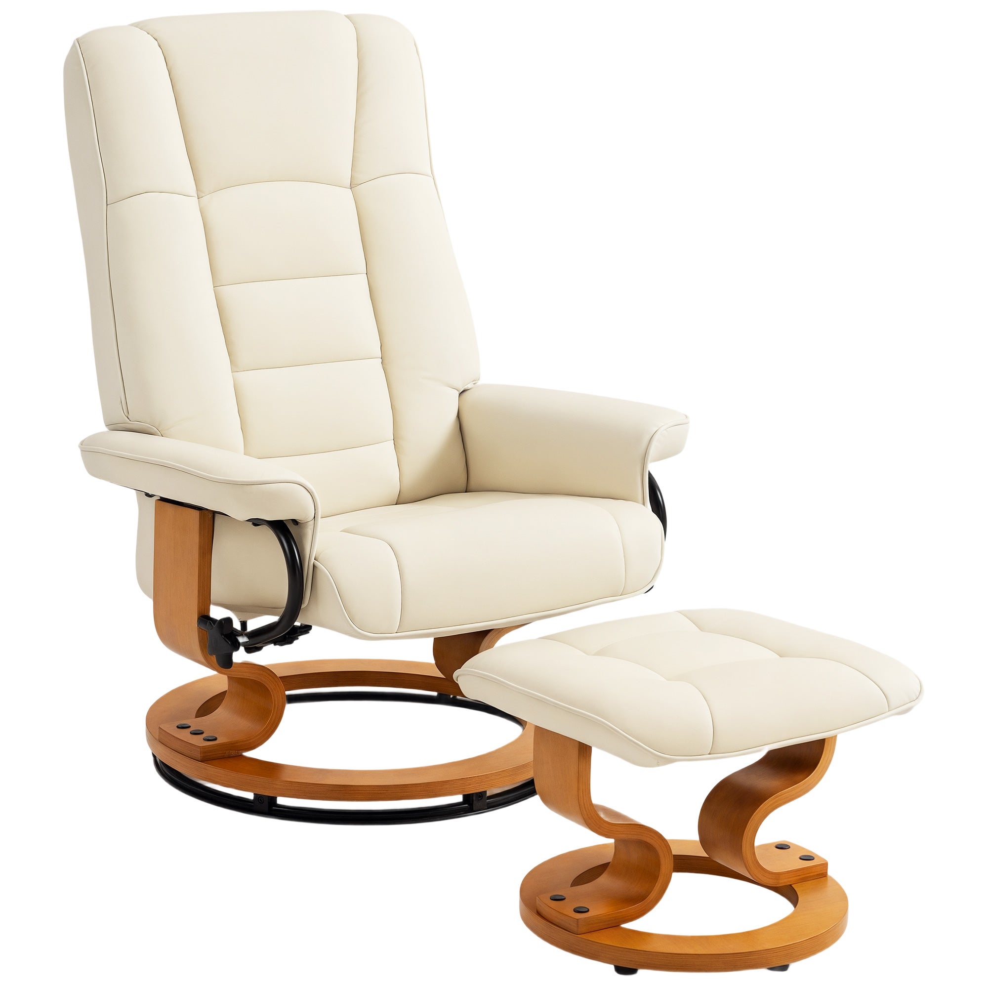 Fauteuil de relaxation | Fauteuil relax Crème Revêtement synthétique ...