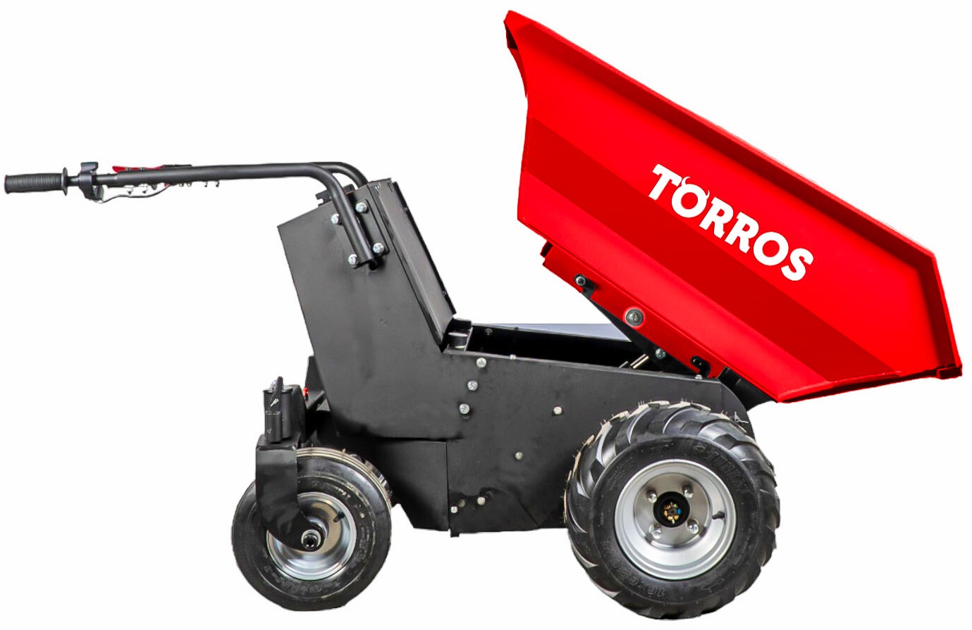 Mini dumper électrique 220l 500kg 4 roues benne basculante motorisée ...
