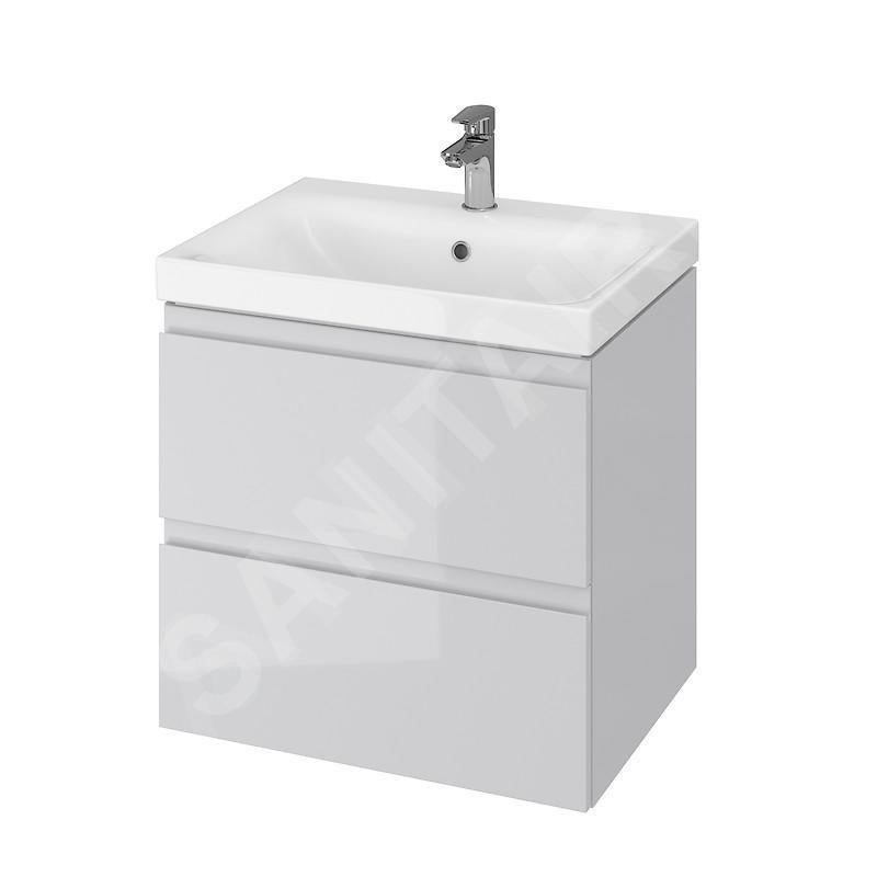 Cersanit Moduo - Meuble avec lavabo, 57x60x45 cm, 2 tiroirs, gris S801 ...