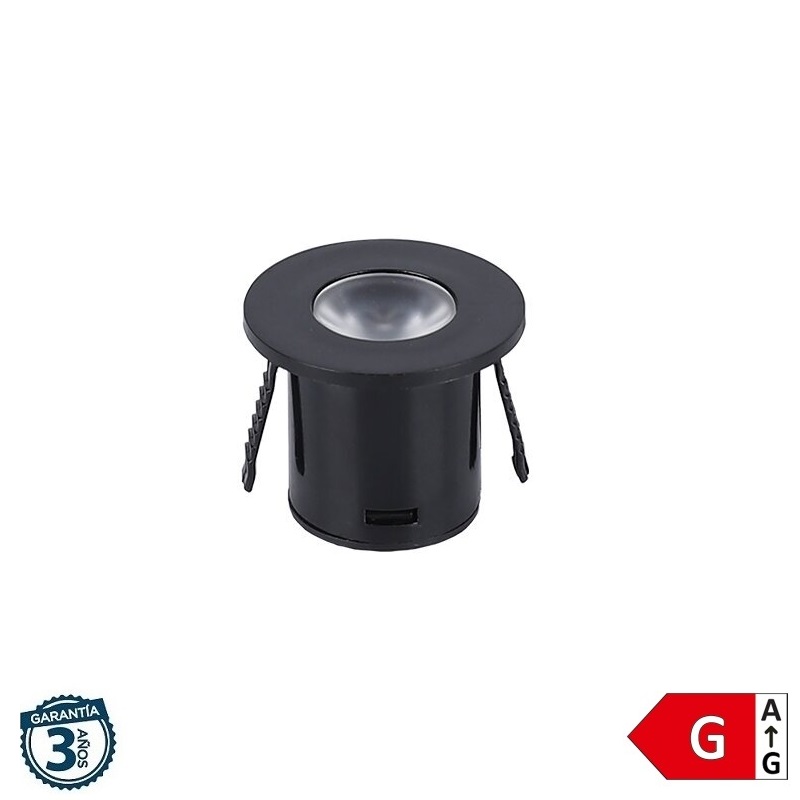 Spot 230V noir LED 1W rond ∅35mm - 3000K | Leroy Merlin