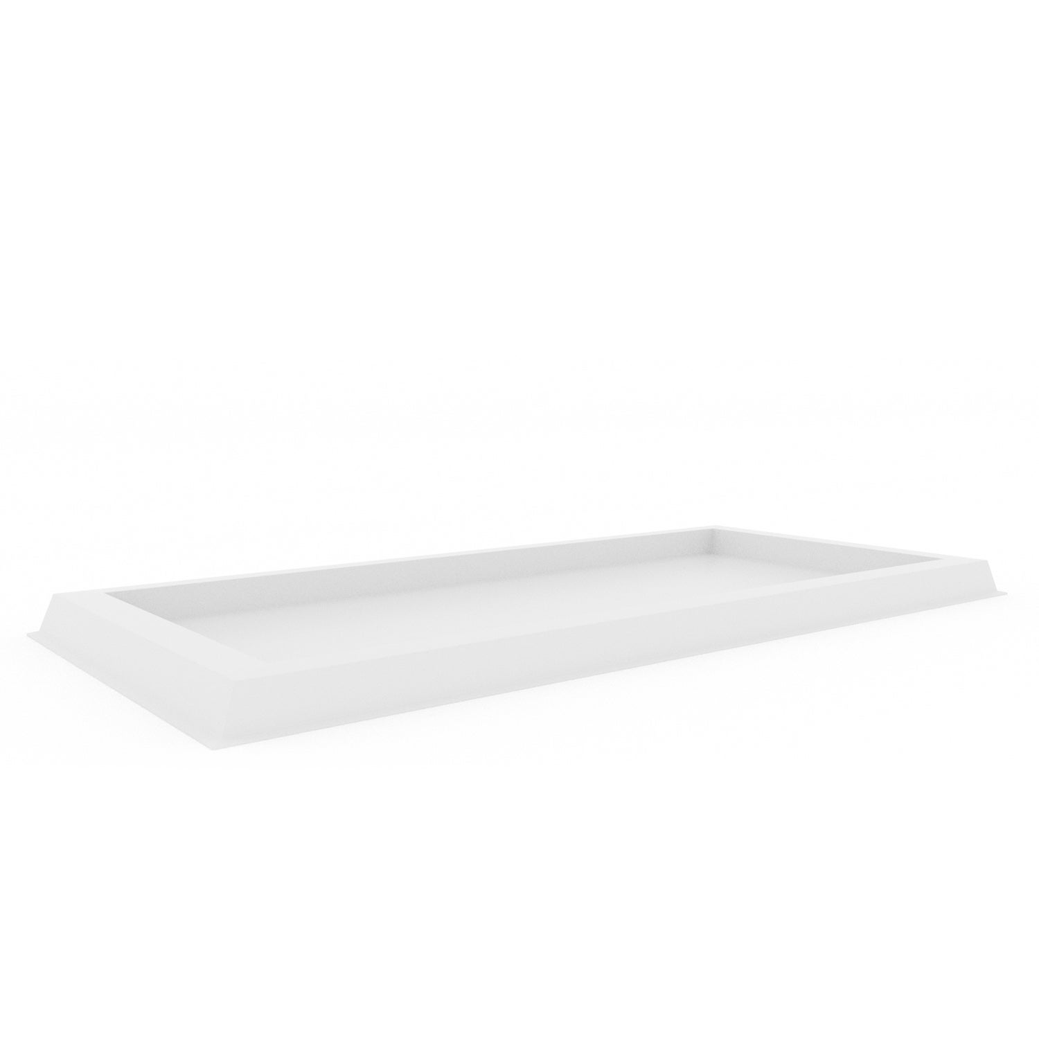 Sous-Pot rectangulaire 108,5x49 couleur Blanc en résine pour jardinière ...
