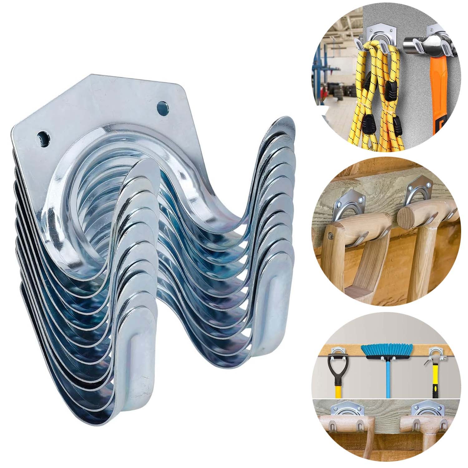 Pack de 50 crochets de rangement muraux pour outils, garage, ferme ...