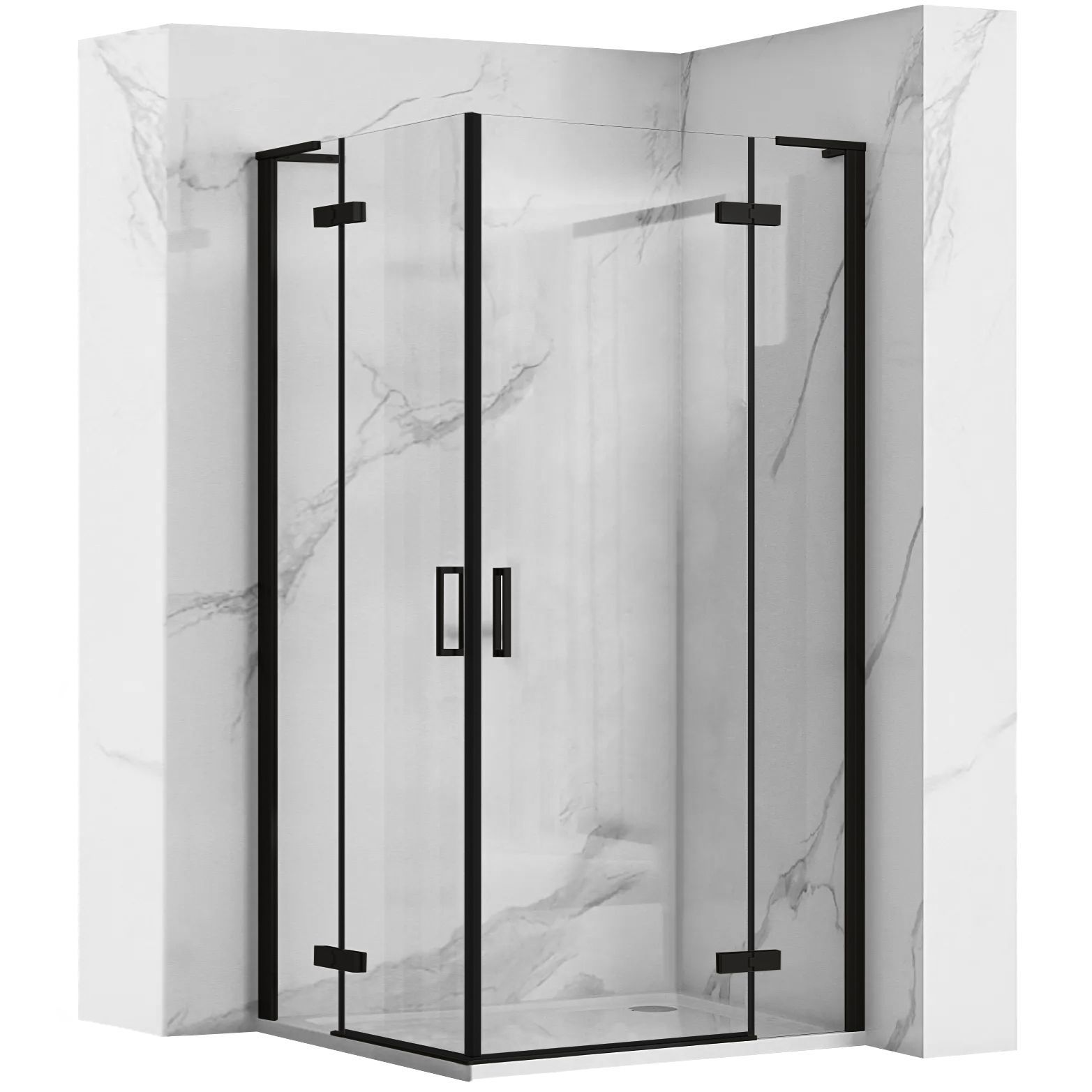 CABINA DE DUCHA REA HUGO DOUBLE 90X90 BLACK | Leroy Merlin