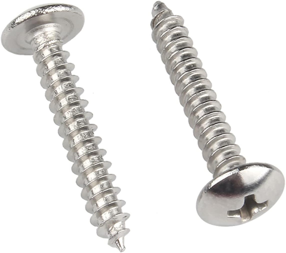 M4 x 30mm 20 Pcs Tête ronde Vis à bois 304 Acier inoxydable Vis cruciformes Tête de Champignon ...