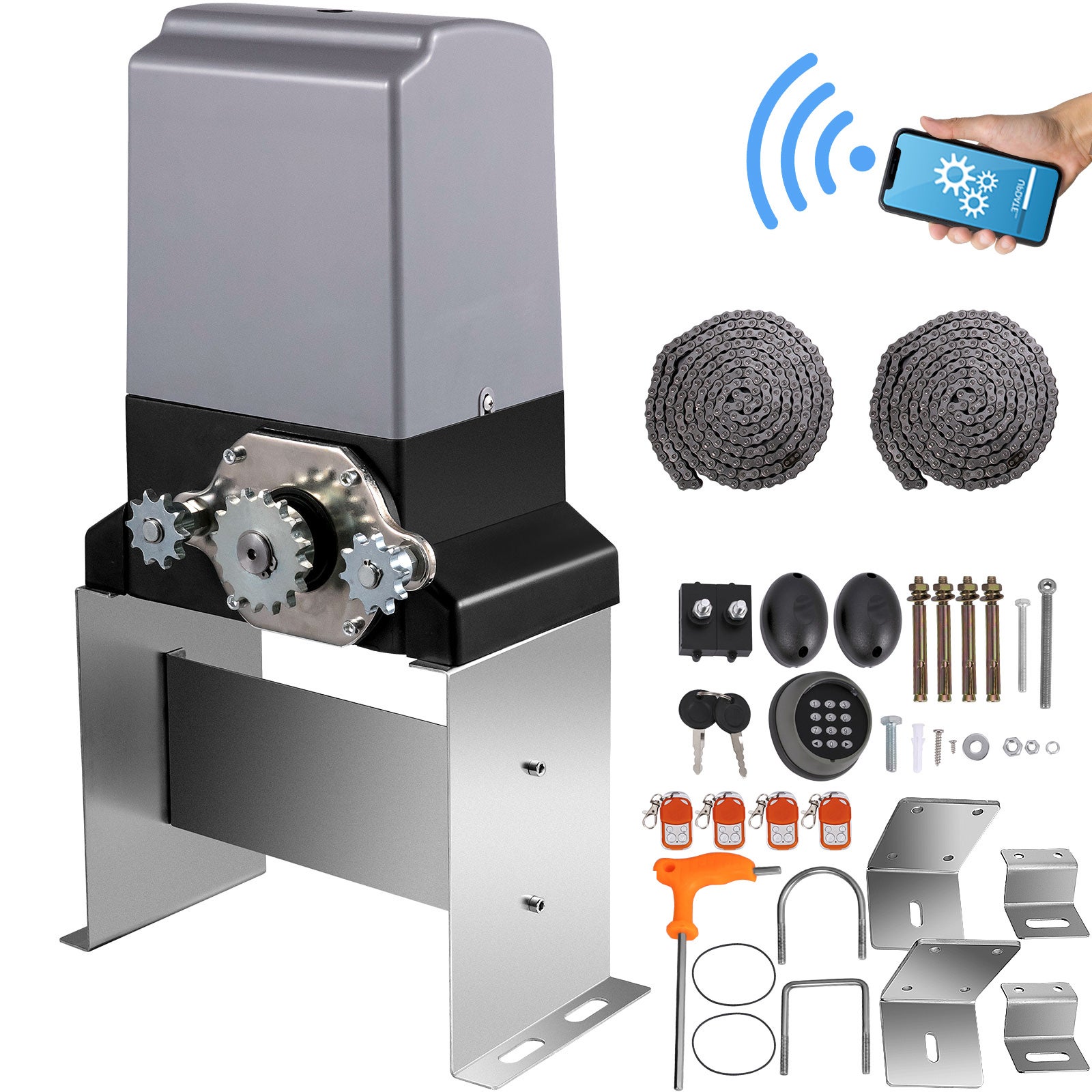 Apri cancello scorrevole automatico 3300 lb, 4 telecomandi e controllo ...
