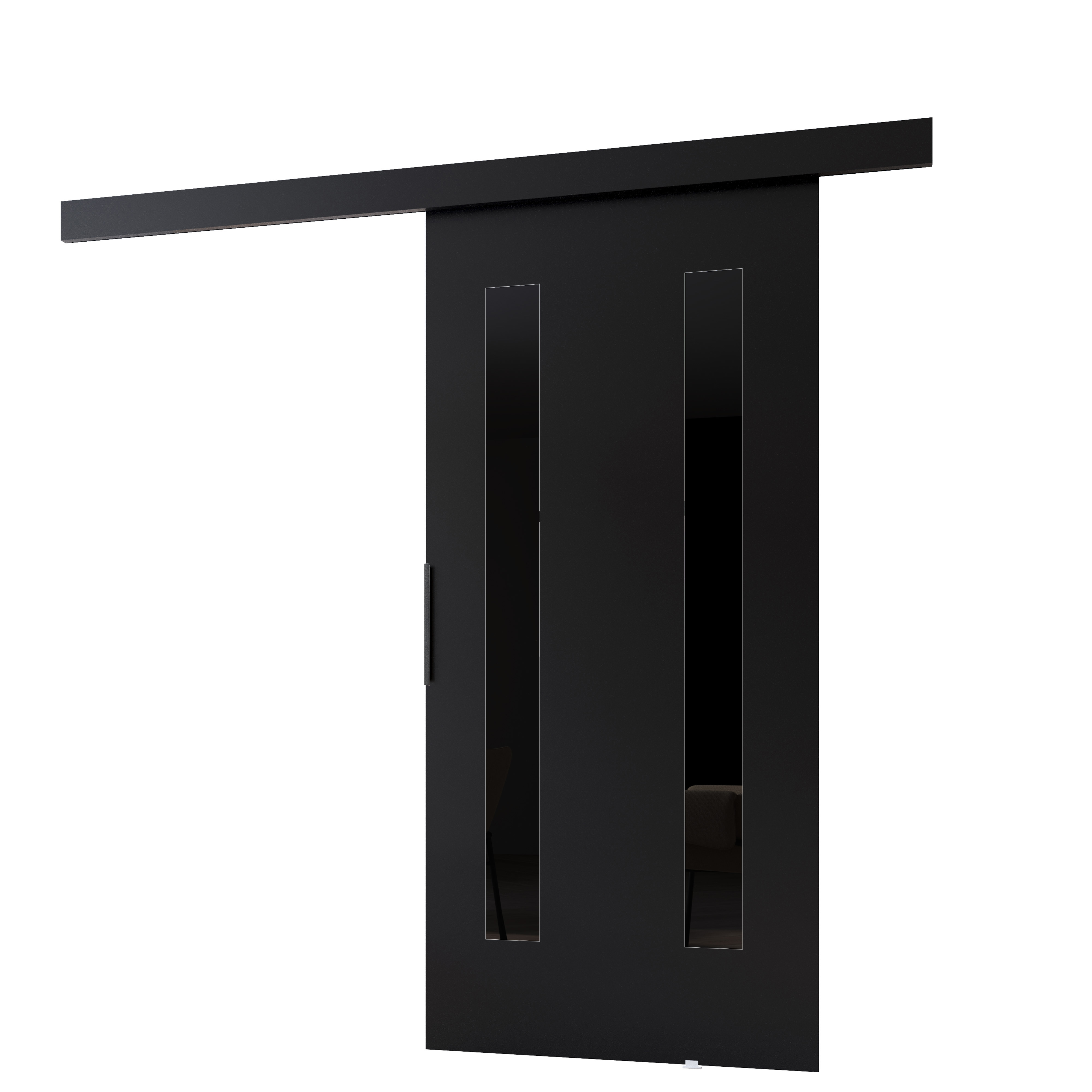 MINIO go for it, porte coulissante PRIM H 76 cm, Porte de chambre, Noir / noir / éléments ...