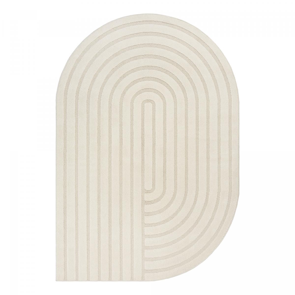 Tapis salon LOUSIA 160x230 cm Crème - Tapis forme original en relief ...