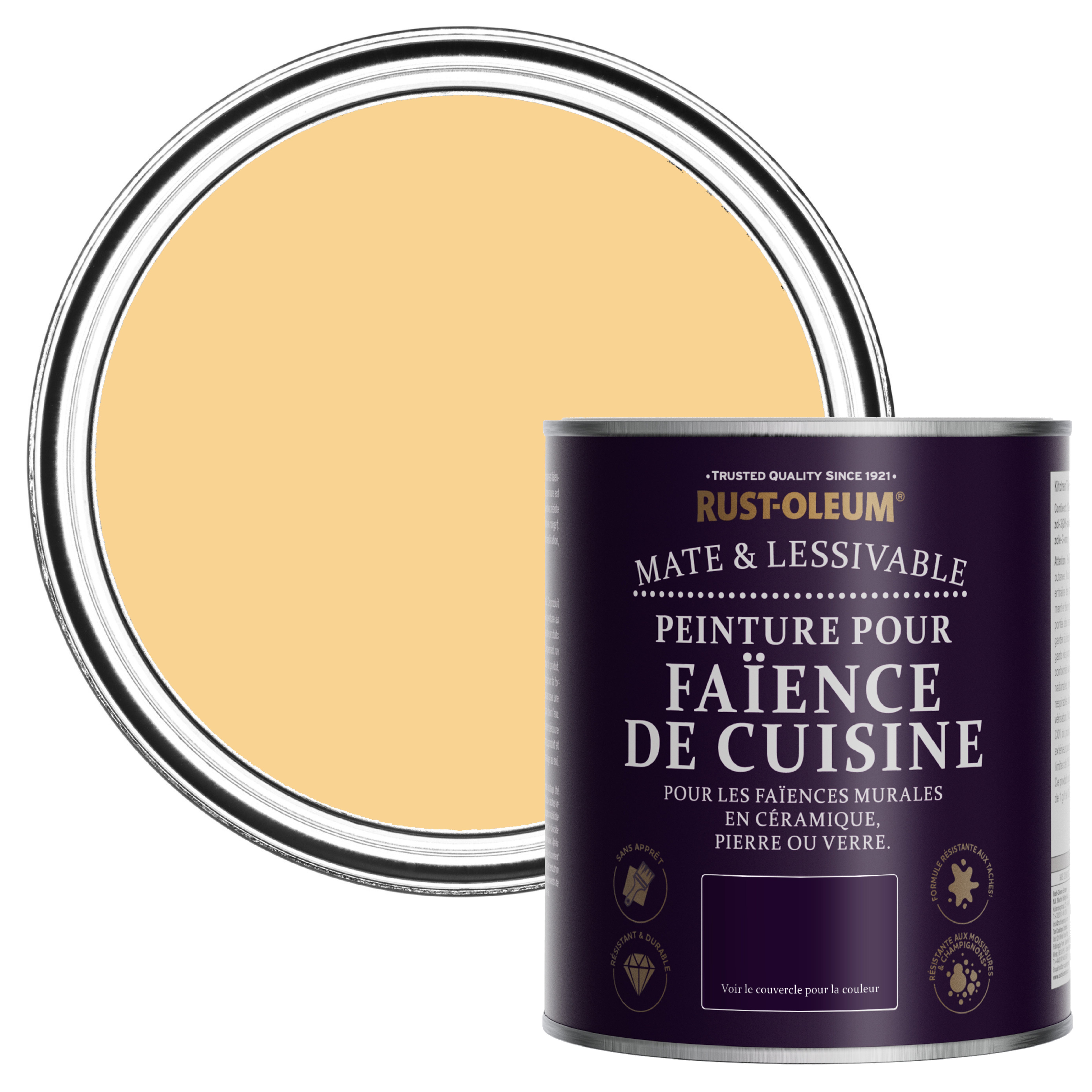 Rust-Oleum Peinture Jaune pour Faïence de Cuisine, Mat - Moutarde 750ml ...