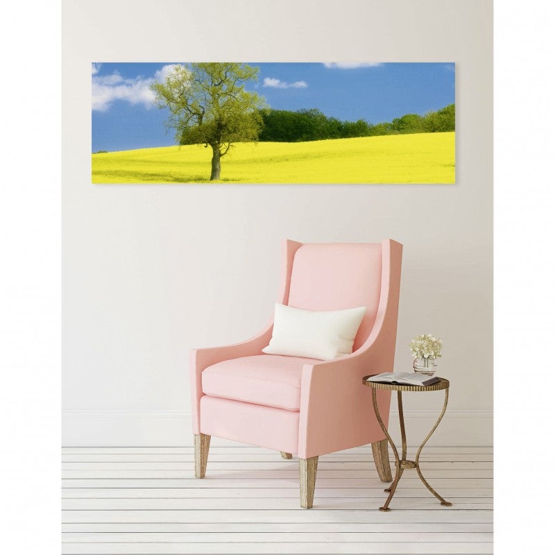 Tableau toile XXL en kit Chemin Jaune 180 x 60 cm - Toile textile sans ...